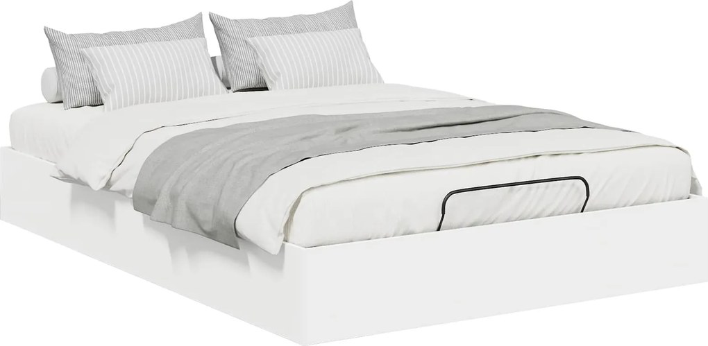 Ottoman postel Bílý 203 x 120 x 25 cm Dřevěný materiál 3409237