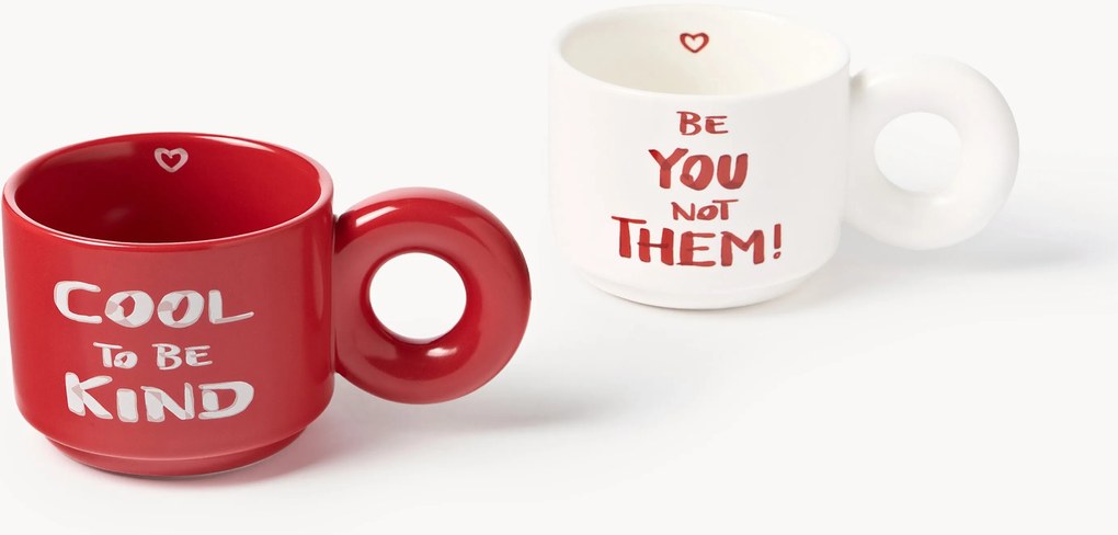 Sada stohovatelných porcelánových hrnků s dekorativním motivem Tutti, 2 díly