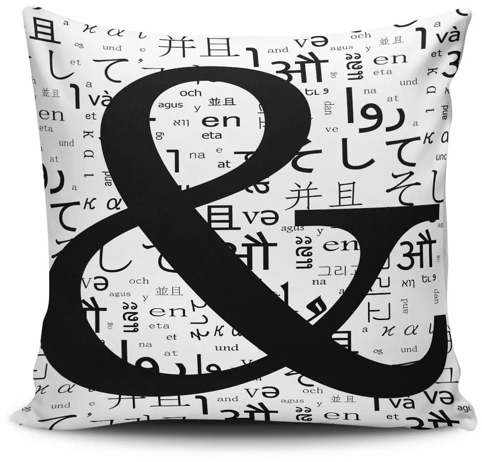Povlak na polštář s příměsí bavlny Cushion Love Letter, 45 x 45 cm