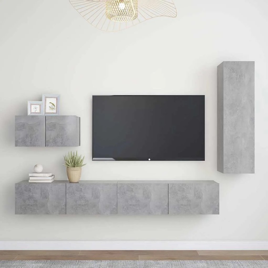 vidaXL 4dílný set TV skříněk dřevotříska [3078676] Barva: dub sonoma