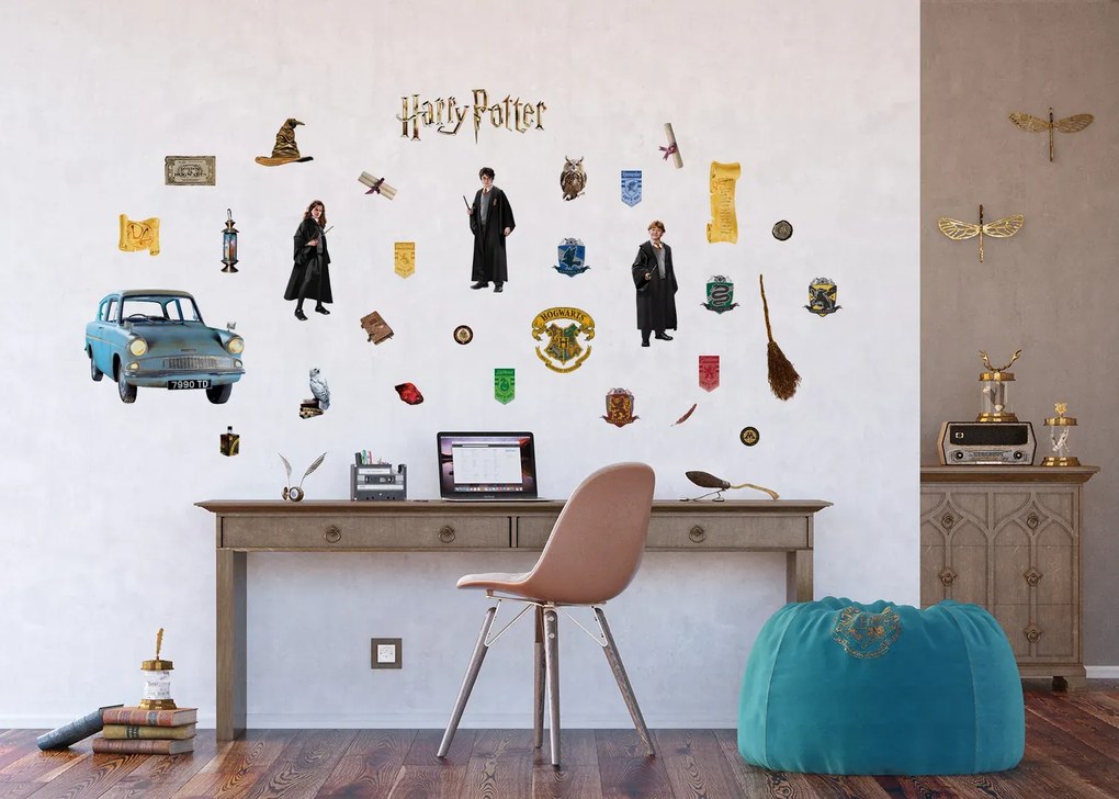 Dětská samolepka na zeď Harry Potter Trio Kouzelníků | 65 x 85 cm | DDK2369