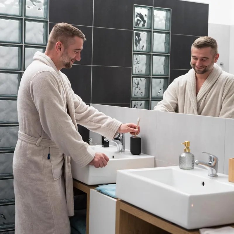SCANquilt župan MODAL SOFT šedobéžová župan XL