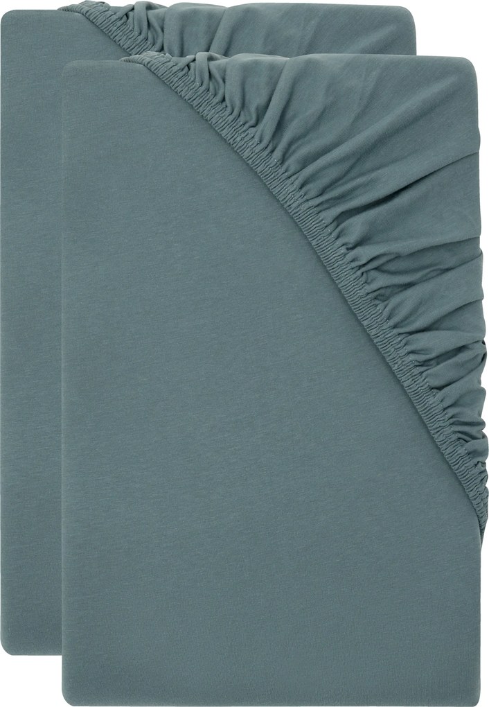 Livarno® Sada žerzejových napínacích prostěradel, 90–100 x 200 cm, 2dílná, tyrkysová