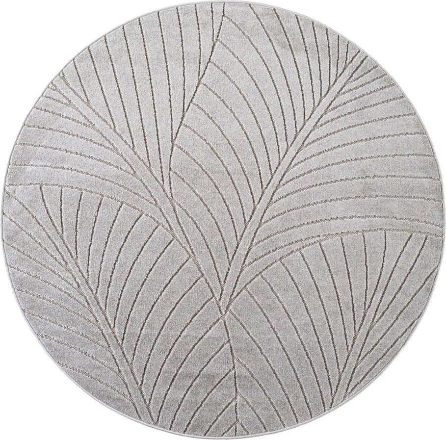 Kulatý vnitřní a venkovní koberec ve stříbrné barvě ø 120 cm Nova 1203 – Ayyildiz Carpets