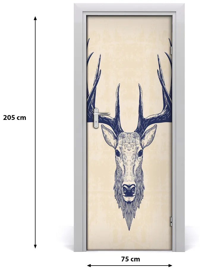 Samolepící fototapeta na dveře Hlava jelena 75x205 cm