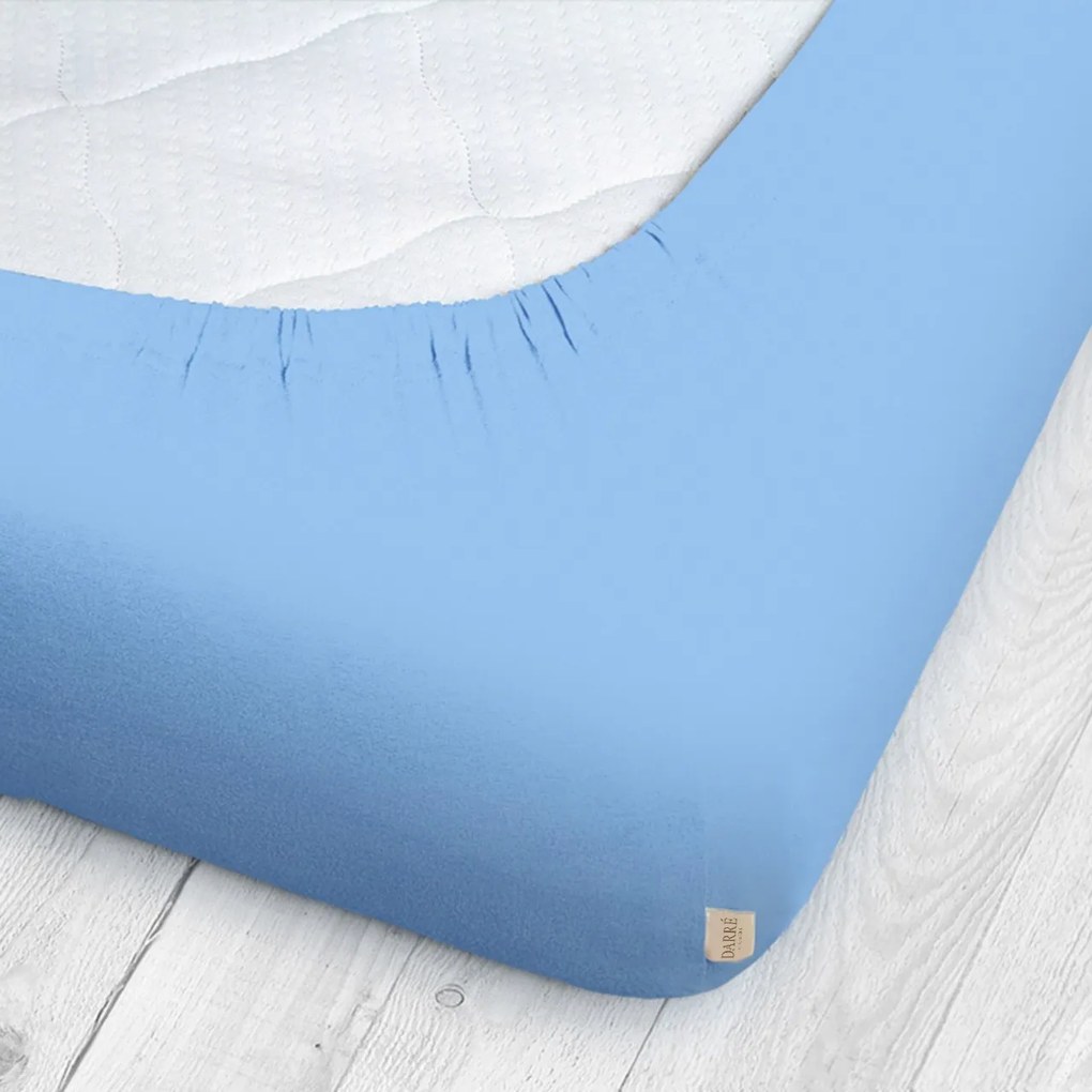 Jersey prostěradlo středně modré na výšku matrace do 30 cm Velikost: 160 x 200