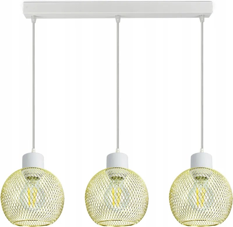Závěsné Stropní Svítidlo Lustr Gold Globe 488-BZ3 Led 3xE27 Led Nastavitelná
