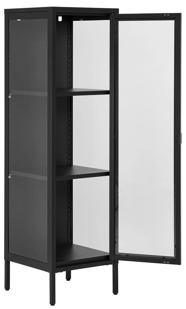 House Nordic Úzká černá vitrína BRISBANE 140 cm
