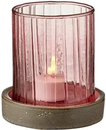 Růžová LED svíčka Bitz Hurricane, výška 11 cm