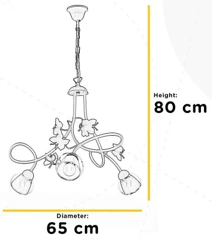 ONLI - Dětský lustr BUTTERFLY 3xE14/6W/230V