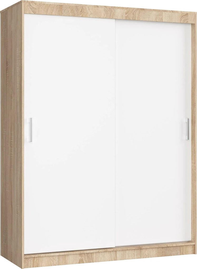 Šatní skříň posuvná Mono 150 cm dub sonoma/bílá