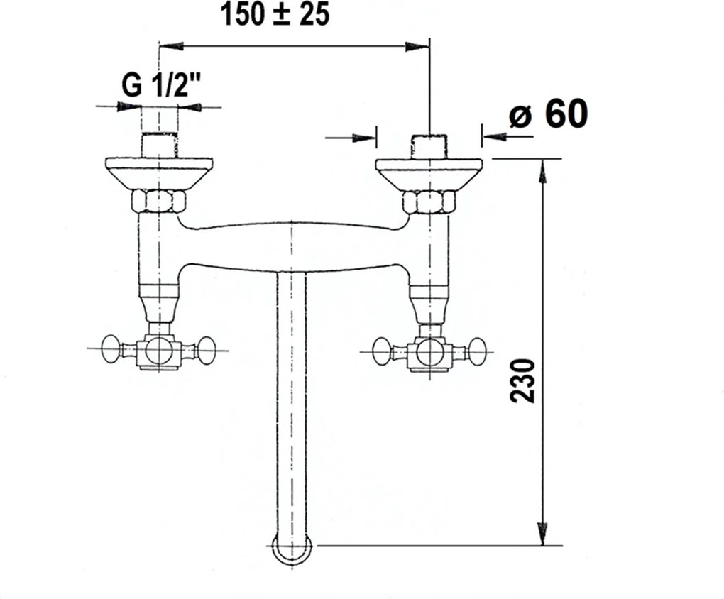 Reitano Rubinetteria Reitano Rubinetteria, ANTEA nástěnná baterie, chrom, 3061