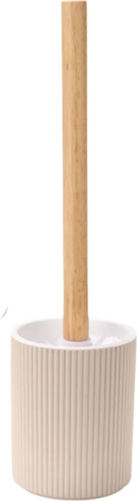 WC kartáč Peyton, béžová/s dřevěnými prvky