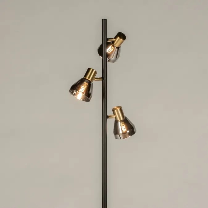 Stojací designová lampa Rivve Black and Gold