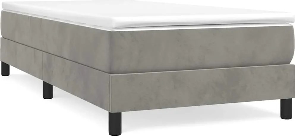 Rám postele s boxspringem světle šedá 90 x 190 cm samet 3120742