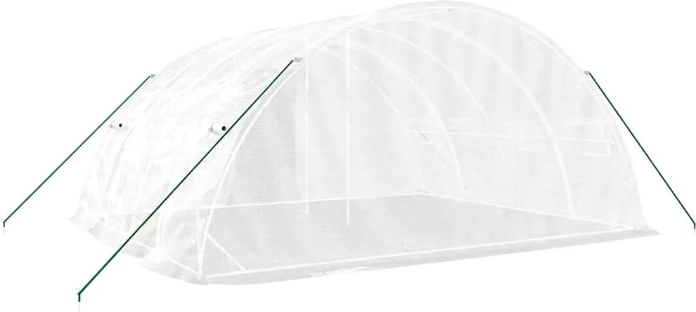 Skleník s ocelovým rámem bílý 20 m² 5x4x2,3 m 3188094