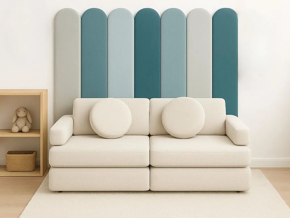 Zaoblený čalouněný panel za zeď Zvolte barvu: Vínová, Zvolte rozměr: 20x50 cm, Uchycení na zeď: Se samolepícím suchým zipem