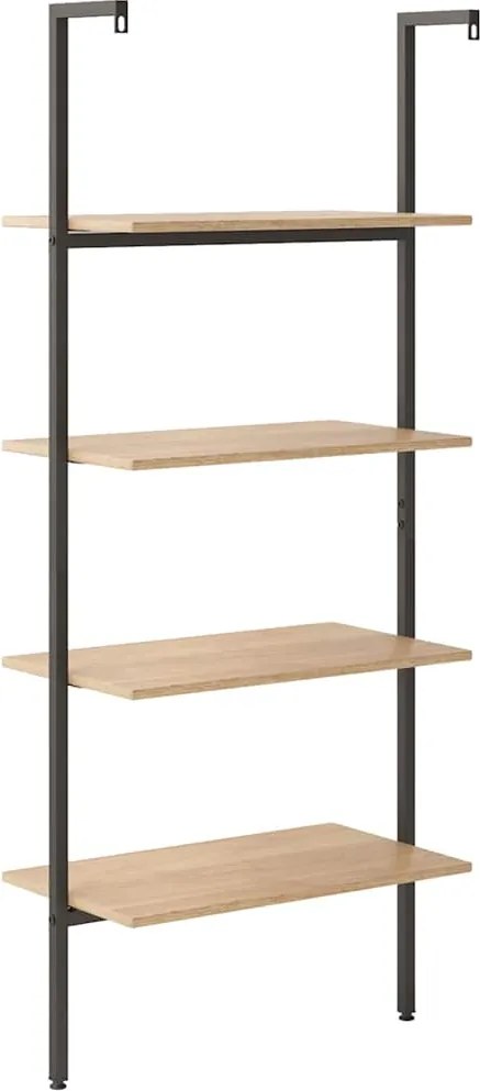 4patrová opěrná police světle hnědá a černá 64 x 35 x 152,5 cm 336382
