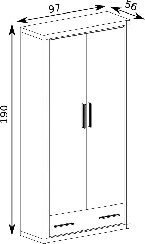 DALLAS t | šatní skříň D20 | 97 cm | dub trufla