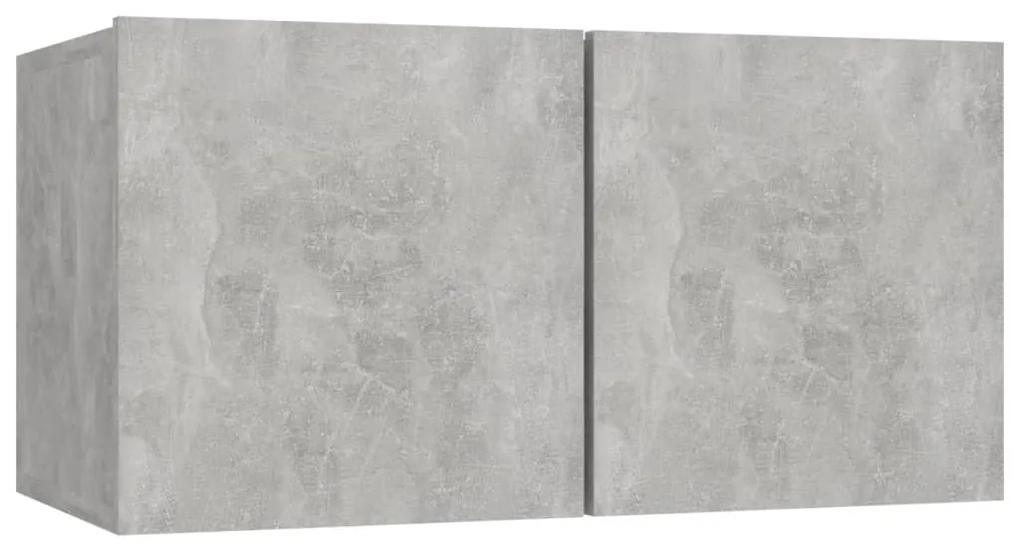 vidaXL Závěsné TV skříňky 3 ks betonově šedé 60 x 30 x 30 cm