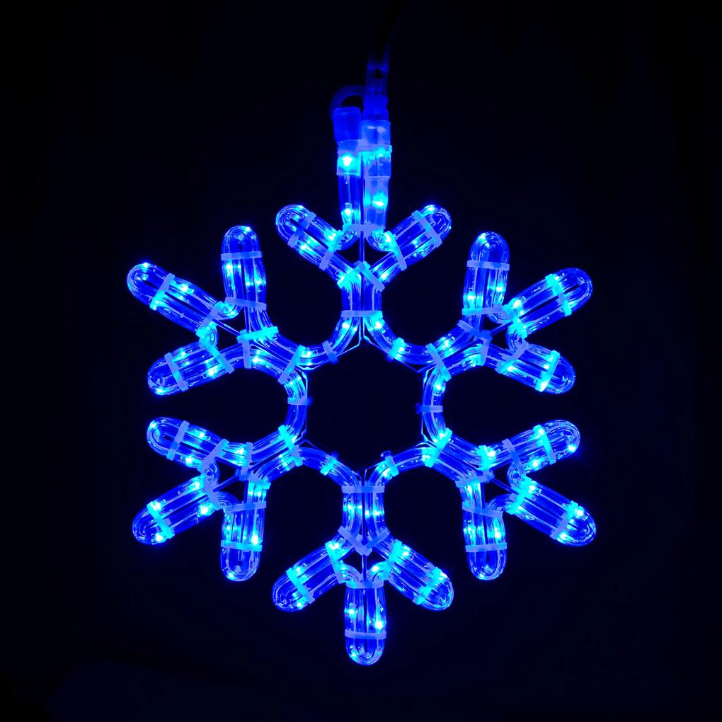 Vánoční LED dekorace, Sněhová vločka, STÁLE SVÍTÍCÍ, 50 cm, různé barvy na výběr Barva: Modrá