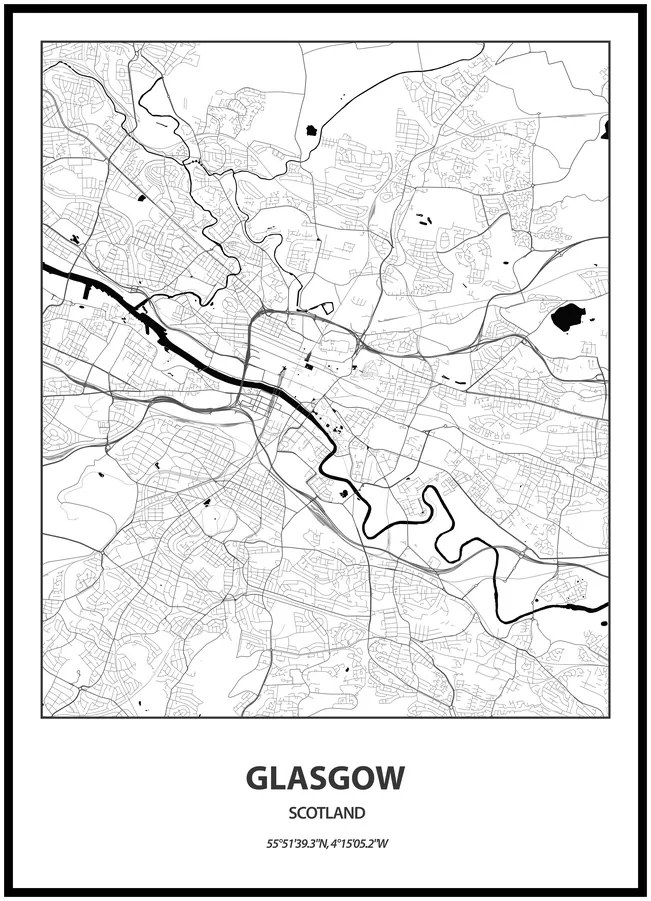 Plakát Mapa města (více variant měst) Rozměr plakátu: 30 x 40 cm, Město: Barcelona