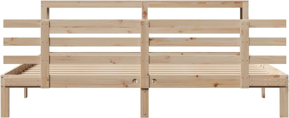 Rám postele s čelem 200 x 200 cm masivní borové dřevo 3306120