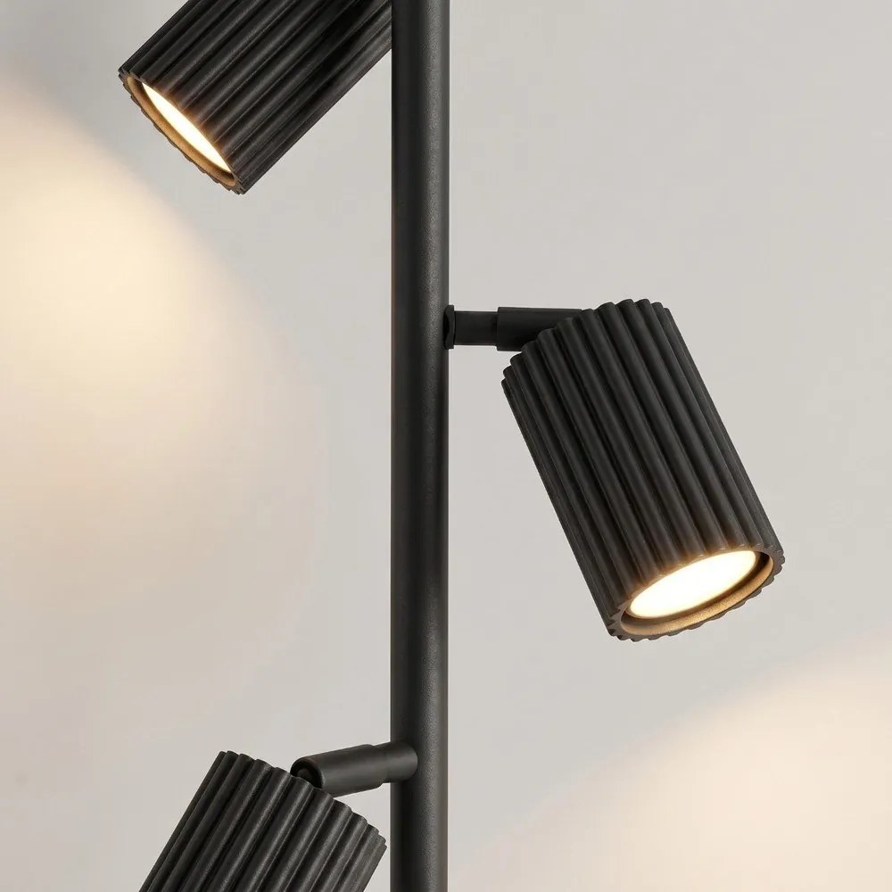 Černá hliníková stojací lampa s ohybatelnou konstrukcí (výška 155 cm) Gleam – Sollux