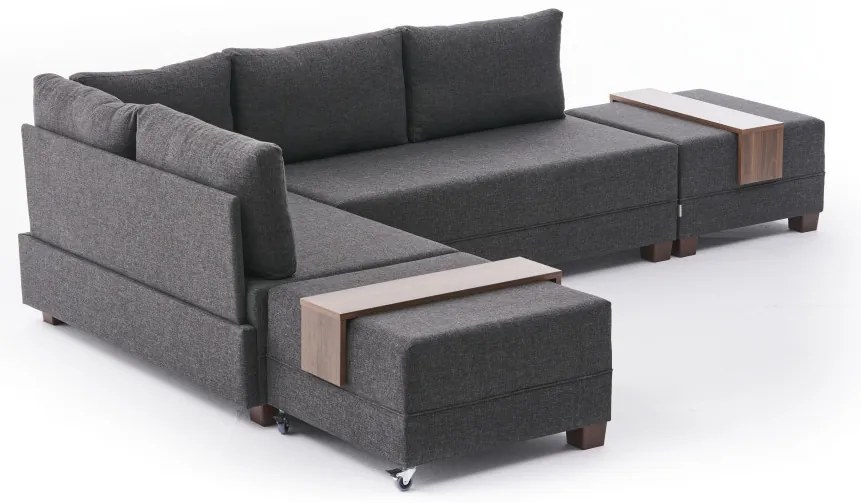 Hanah Home Rohová pohovka FLY antracit levá 280 cm 825BLC2668