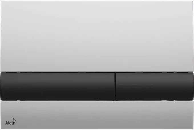 ALCAPLAST Ovládací tlačítko chrom-mat/černé k splachovacím nádržkám M1712-8