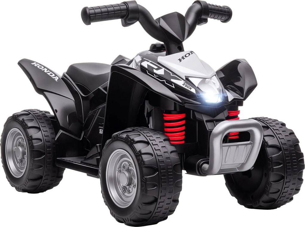 AIYAPLAY Elektro čtyřkolka Miniquad pro děti s LED světlem a klaksonem, elektro vozidlo od 18 měsíců, kovová černá, 65,5 x 38,5 x 43,5 cm | Aosom