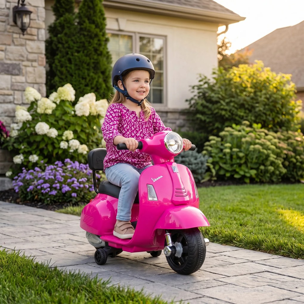 AIYAPLAY Elektro motorka pro děti Mini Vespa GTS 6V s lithiovou baterií, ergonomické sedadlo, opěrka zad, 1,5-3 roky 370-484V90PK