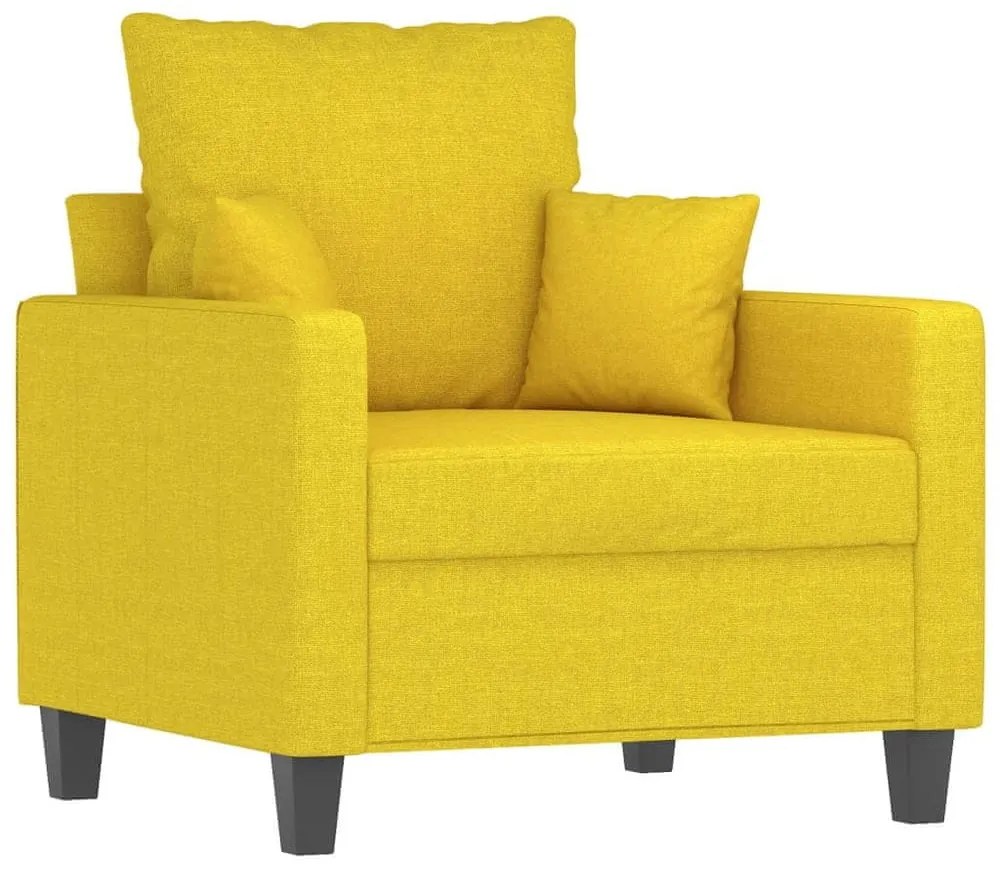 Petromila 3dílná sedací souprava s polštáři světle žlutá textil