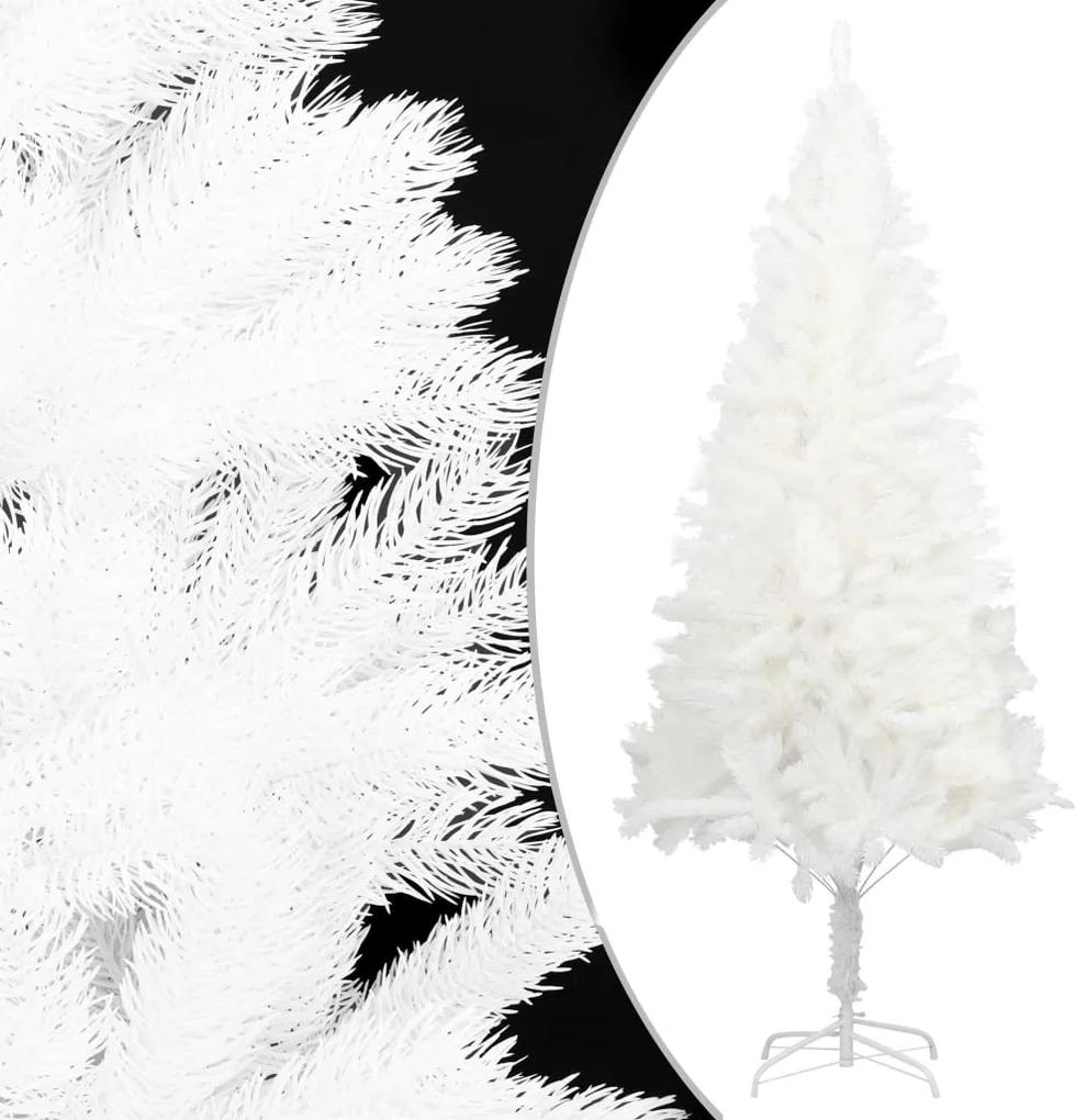 vidaXL Umělý vánoční stromek s LED a sadou koulí bílý 210 cm