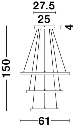 LED lustr Leon 61 zlaté