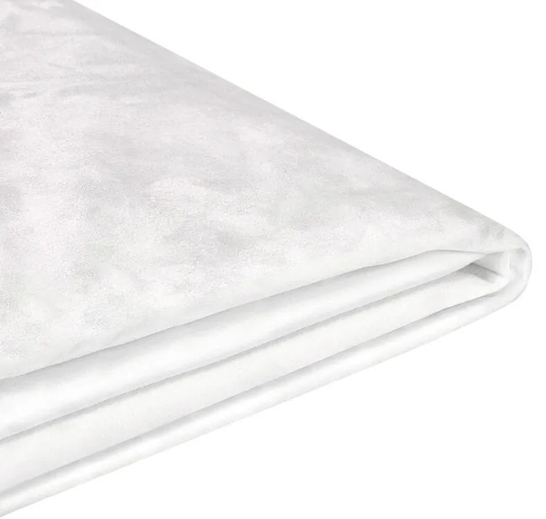 Náhradní potah na postel bílý sametový 160 x 200 cm FITOU Beliani