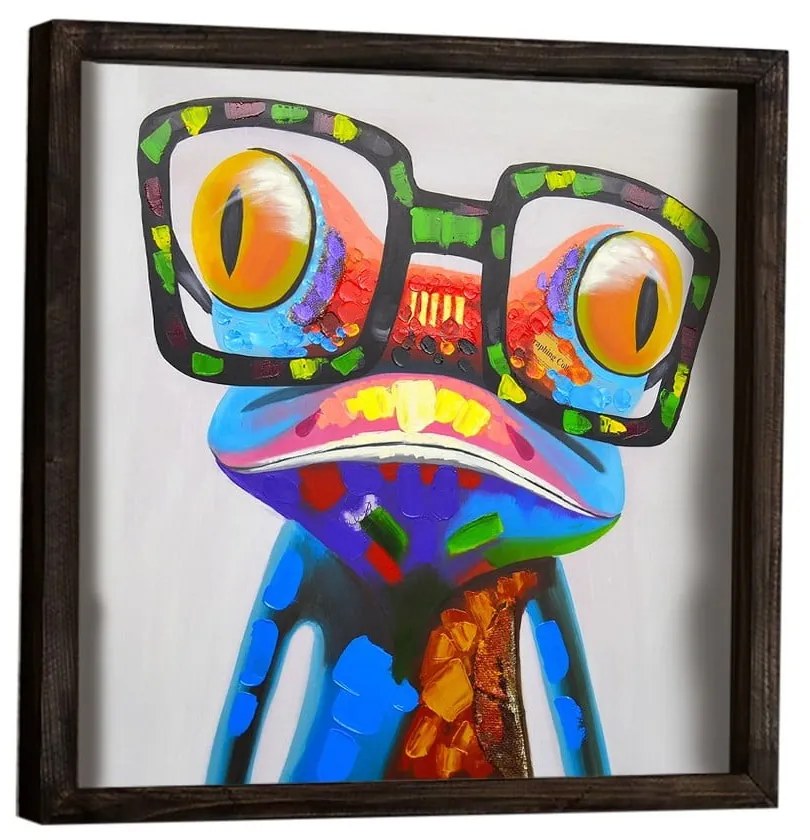 Dekorativní zarámovaný obraz Frog, 34 x 34 cm