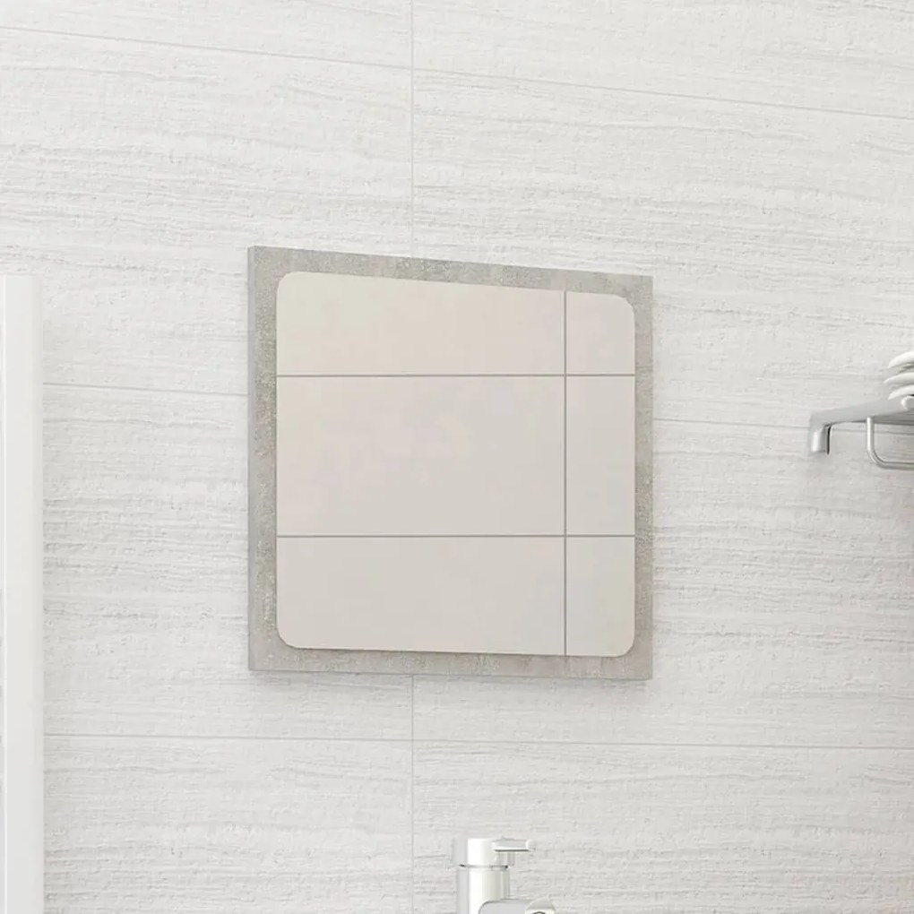 804602 vidaXL Koupelnové zrcadlo betonově šedé 40 x 1,5 x 37 cm dřevotříska