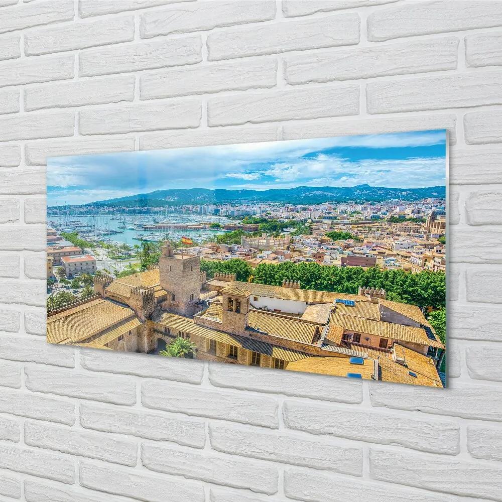 Obraz na skle Španělsko Port pobřeží město 120x60 cm