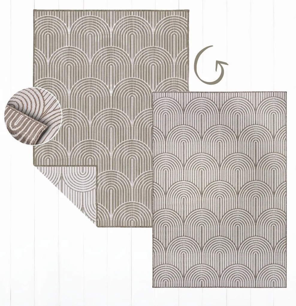 Hanse Home, Kusový koberec Pangli 105850 Linen – na ven i na doma, 160x230, hnědá, chodba / předsíň