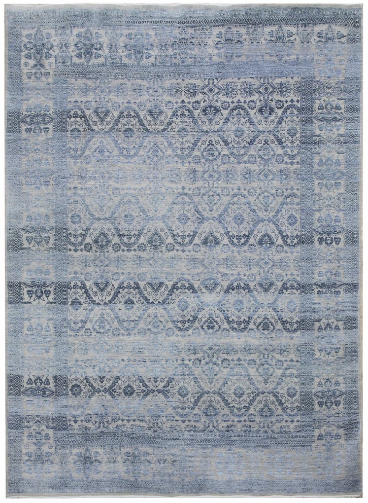 Diamond Carpets koberce Ručně vázaný kusový koberec Diamond DC-HALI B Silver/blue - 120x170 cm