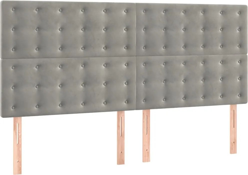 Box spring postel s matrací světle šedá 180x200 cm samet 3129465