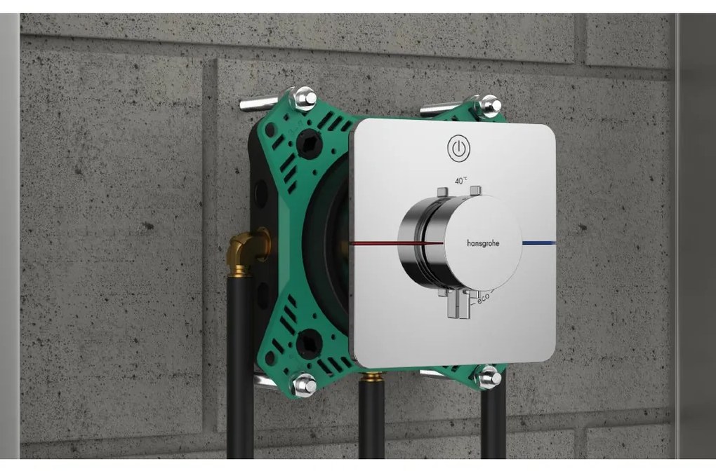 Hansgrohe ShowerSelect Comfort E, termostat pod omítku pro 1 spotřebič a další výtok, chromová, HAN-15575000