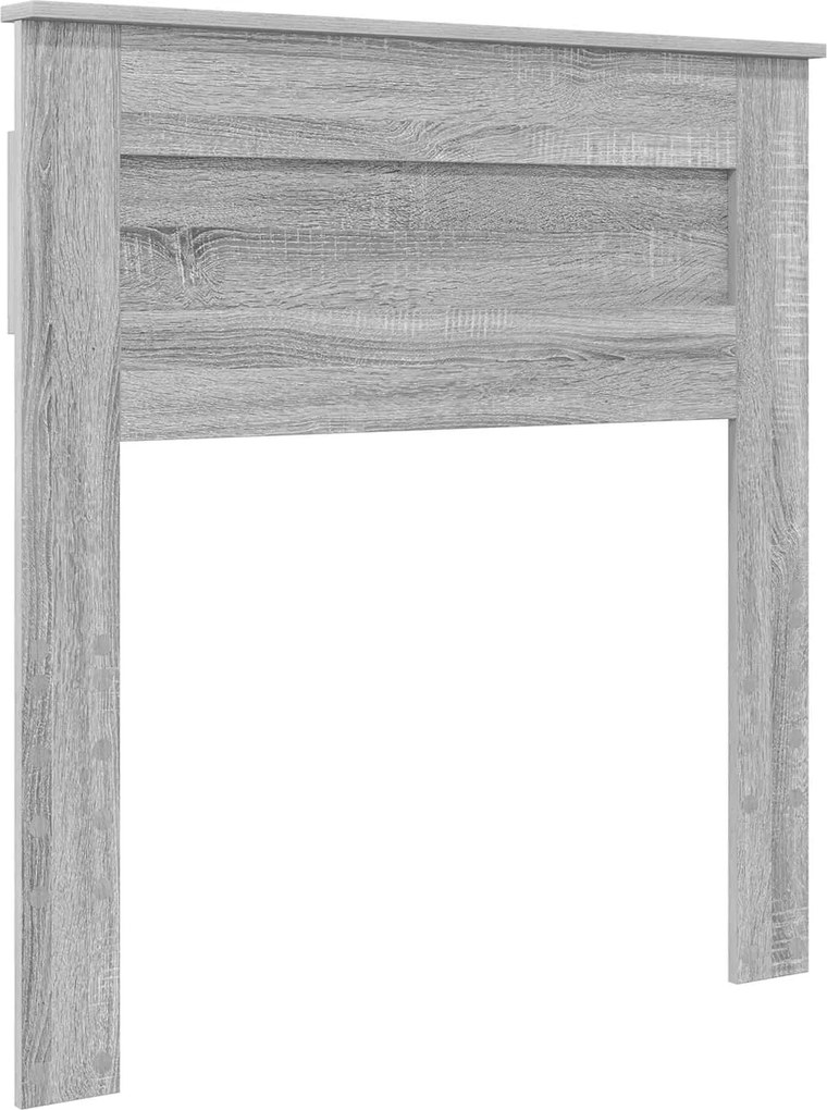 Rám postele Šedý Sonoma a stříbrná 75 x 190 cm Kompozitní dřevo 3410047