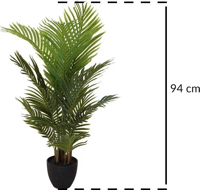 Umělá palma, 94 cm, zelená barva, v květináči