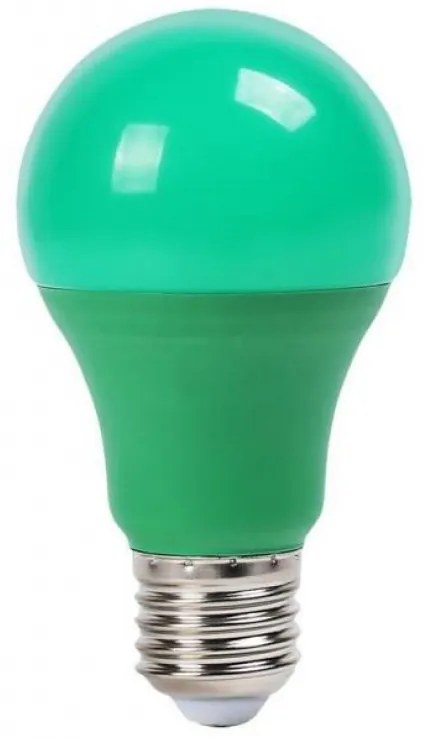 V-TAC SMD LED žárovka A60 zelená 9W/230V/E27/GREEN/270Lm/200°/A+