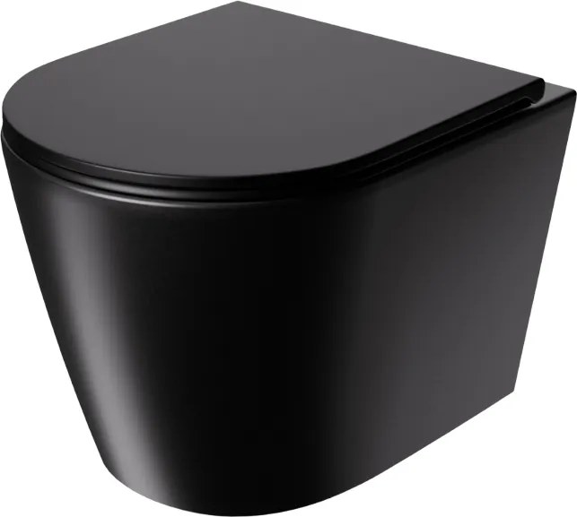 UPTrend Závěsný WC komplet bez příruby AMARO VORTEX TR2217R‑U18 včetně Soft-Close sedátka, černá mat