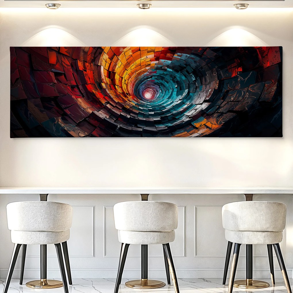 Obraz na plátně - Dlaždicová spirála FeelHappy.cz Velikost obrazu (šířka x výška): 180 x 60 cm