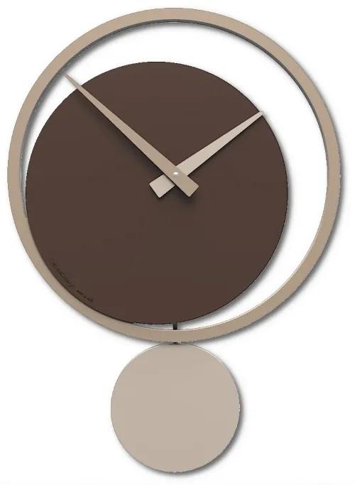 Designové kyvadlové hodiny 11-010 CalleaDesign Eclipse 51cm (více barevných variant) Barva čokoládová-69 - RAL8017 Dýha tmavý dub - 83