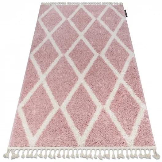 Kusový shaggy koberec BERBER TROIK růžový